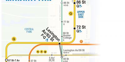 MTA q train map - Map of q train (New York - USA)